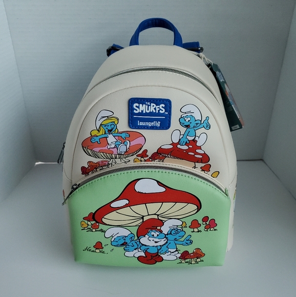 Loungefly | Bags | The Smurfs Mini Backpack Mushrooms Papa Smurf Brainy ...